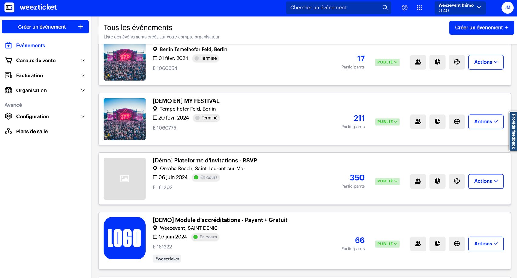 Créer un événement